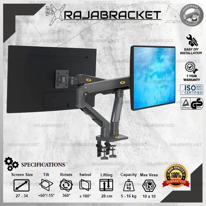 Jual Bracket Monitor 27 29 32 34 Inch, Bracket Dual Monitor Full ...