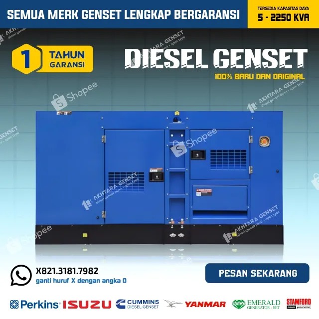 Jual Ultra Silent Genset 100 Kva - Perkins Cummins Yanmar Fawde Isuzu Emerald | Shopee Indonesia