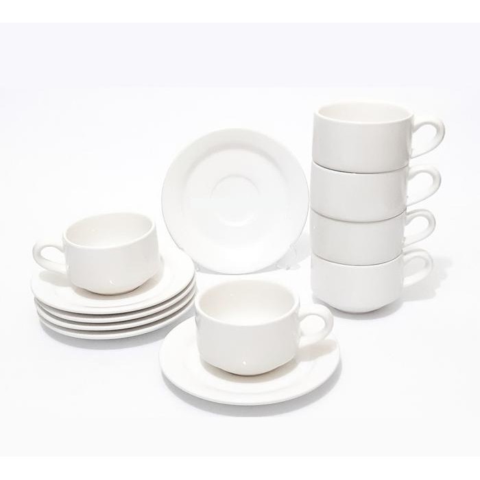 Jual Cangkir Putih Polos - Siera (6 set) | Shopee Indonesia