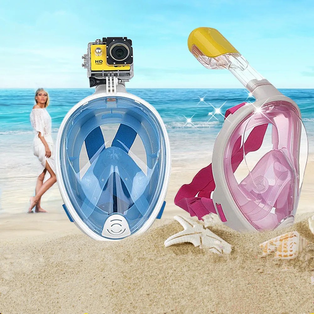 Jual Underwater Snorkeling Full Face Children Swimming Mask Set Scuba ...