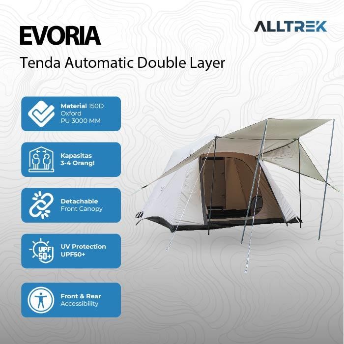Jual ALLTREK Tenda Camping EVORIA Automatic Tent Double Layer 3-4 ...