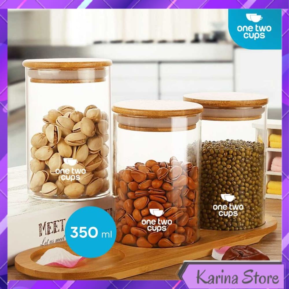 Jual ONE TWO CUPS TOPLES KACA PENYIMPANAN MAKANAN KEDAP UDARA STORAGE ...