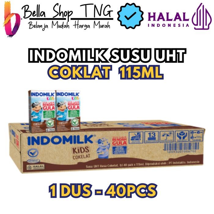 Jual Indomilk Kids Susu UHT Cokelat Rendah Gula Kotak 1 dus isi 40 x 115 ml | Shopee Indonesia