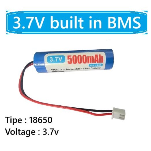 Jual Pilihan- Baterai 1X 18650 1S 5000Mah 3.7V Bms 3A Konektor Jst Xh ...