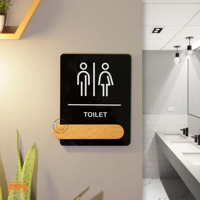 Jual Pilihan- Sign Toilet Kayu Akrilik Sticker Hitam Putih - Inpi House ...