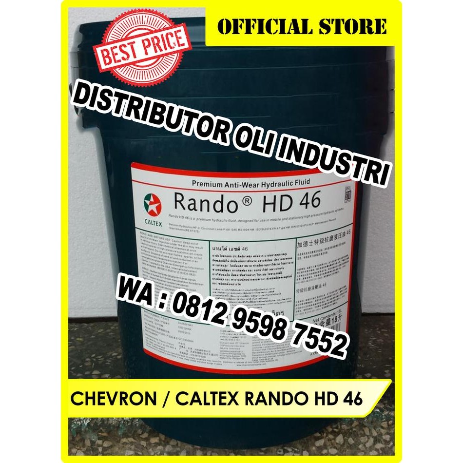 Jual Sale Terbatas Chevron / Caltex Rando Hd 46 ( Industrial Hidrolik ...