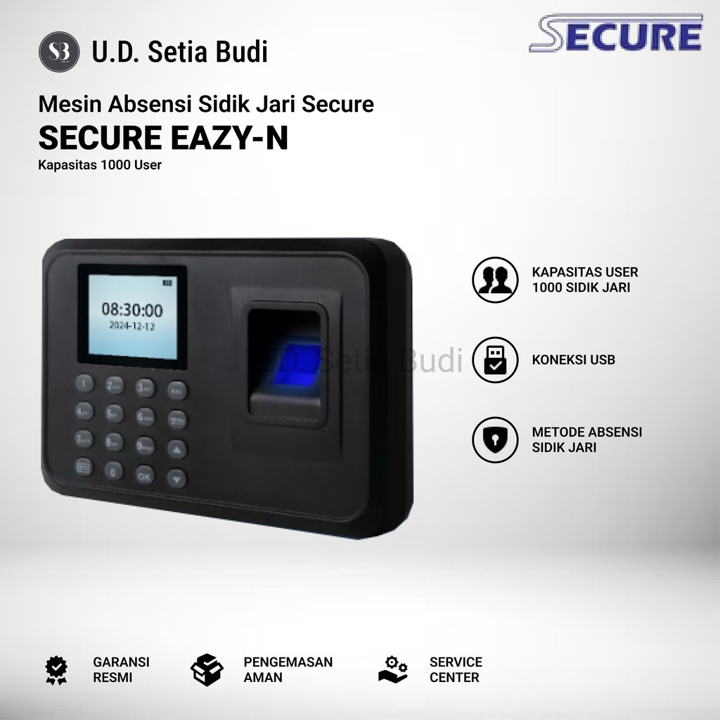 Jual Mesin Absensi Sidik Jari Secure EAZY-N Fingerprint Secure EAZY-N ...
