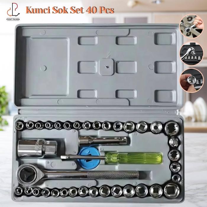 Jual New Kunci Sok 40 in 1 Shock Wrench Set 40 pcs Pas AIWA Tool Kit ...