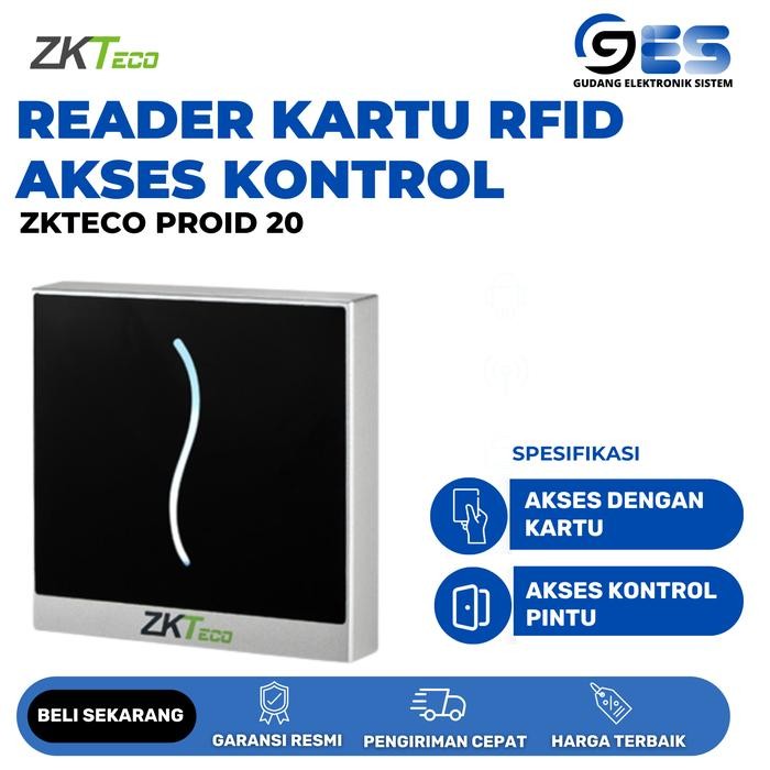 Jual Mesin Akses Kontrol Zkteco Proid 20 Reader Kartu Rfid Bergaransi ...