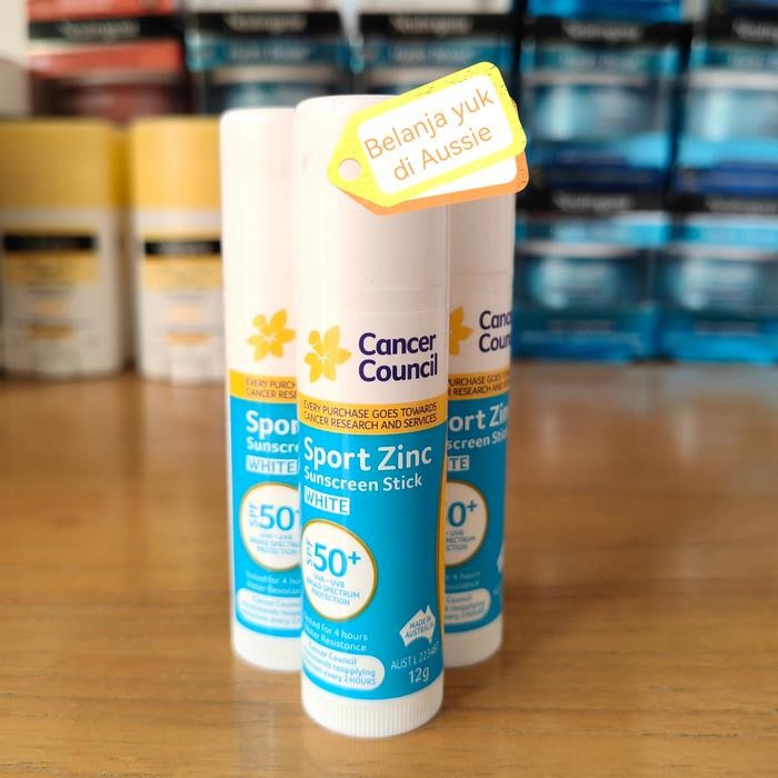 Jual Cancer Council Sport Zinc Sunscreen Stick WHITE SPF 50+ - 12g ...