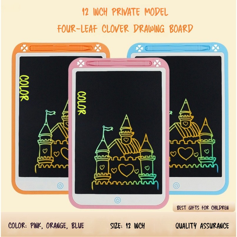 Jual 12 Inch Lcd Drawing Tablet For Kids Reusable Writing Board, Lock ...