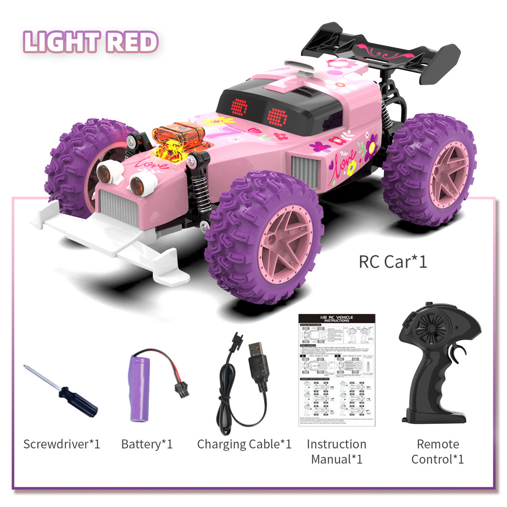 Jual Jjrc Pink Rc Car Electric Drive Off-Road Big Wheel High Speed ...