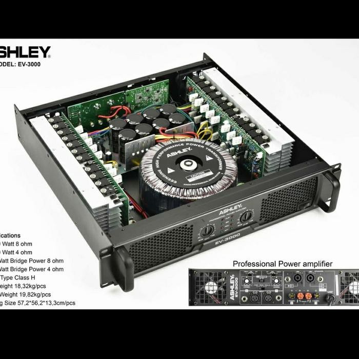 Jual NEW POWER AMPLIFIER ASHLEY EV 3000/EV3000 ORIGINAL | Shopee Indonesia