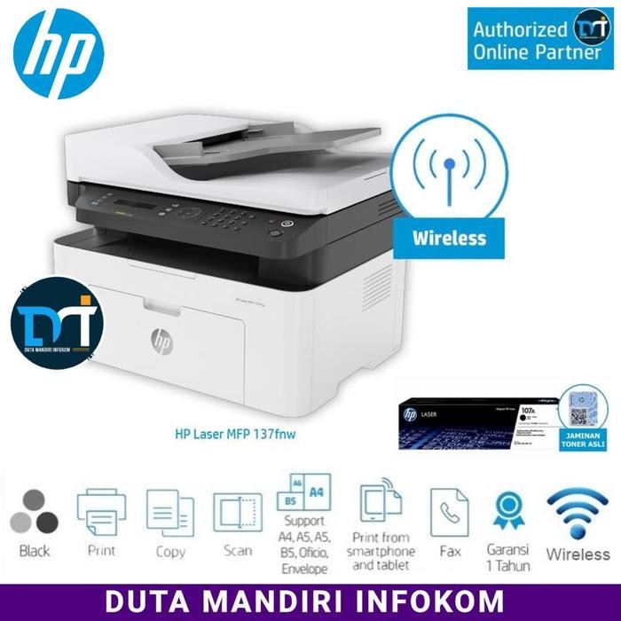 Jual PRINTER HP LASER 137FNW HP MFP M137FNW WIFI HP LASER MFP 137 ...