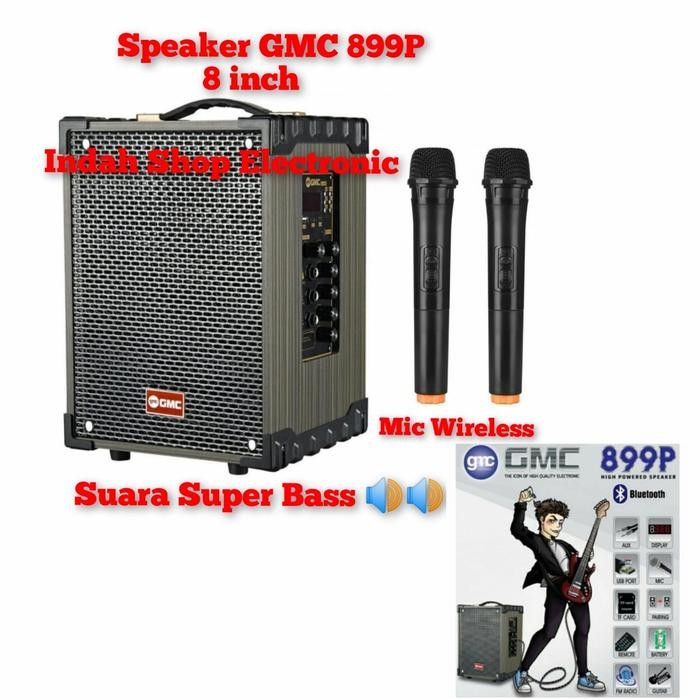Jual Speaker Portable GMC 899P Bluetooth + 2 Mic Wireless SUPER BASS ...