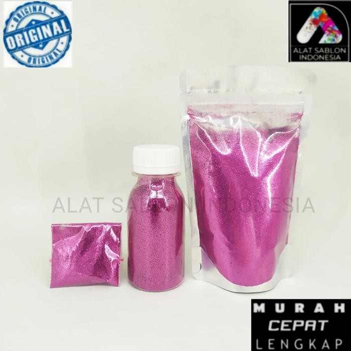 Jual FUSCHIA PINK GLITTER BUBUK GLITER POWDER 5GR ALAT SABLON | Shopee ...