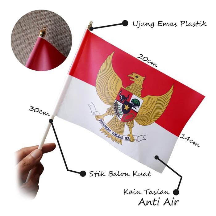 Jual (Allthebest) Bendera Tangan Merah Putih - Bendera Stik Pawai ...