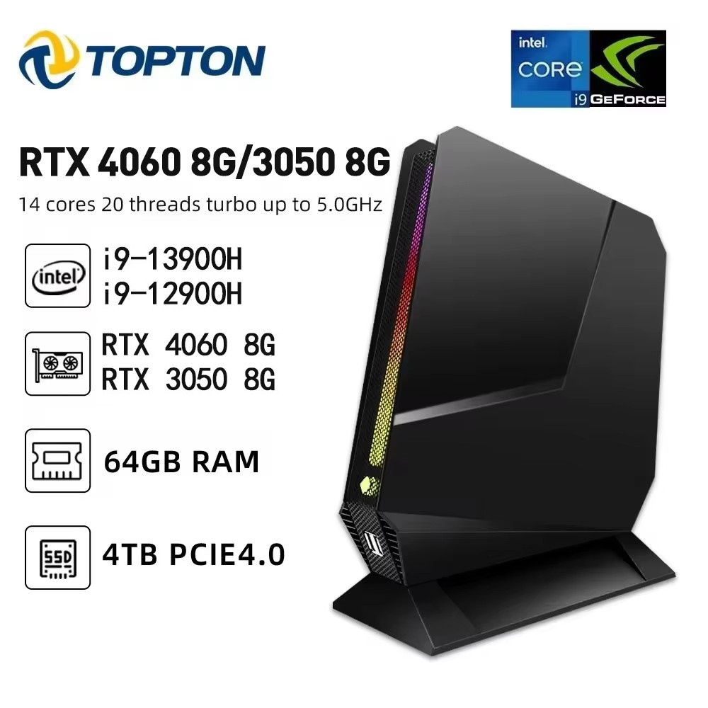 Jual Topton RGB Mini PC Gamer Intel i7 13700H i9 13900H With Nvidia RTX ...