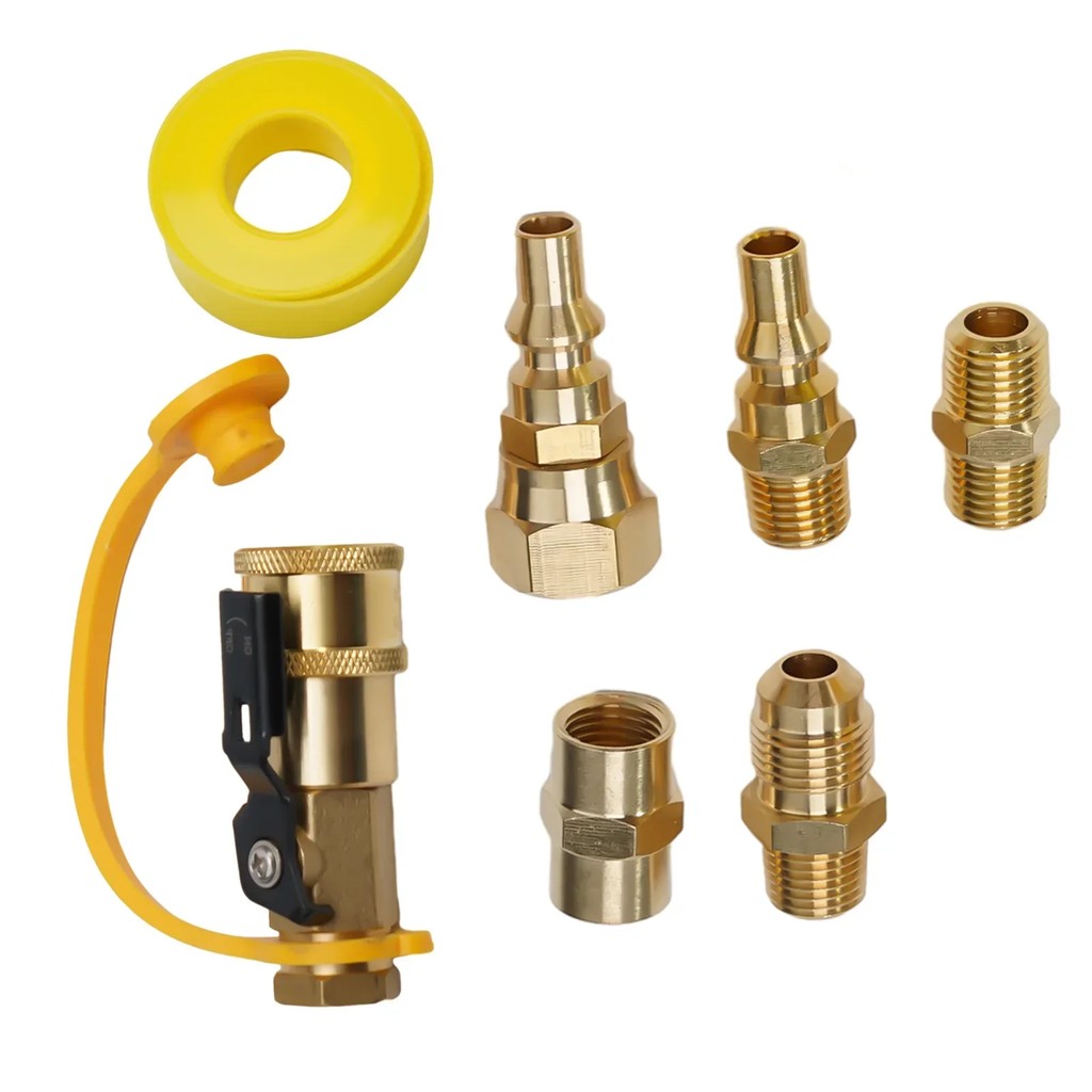 Jual 7Pcs RV Propane Quick Connect Fittings Adapter Valve Kit 3/8 ...