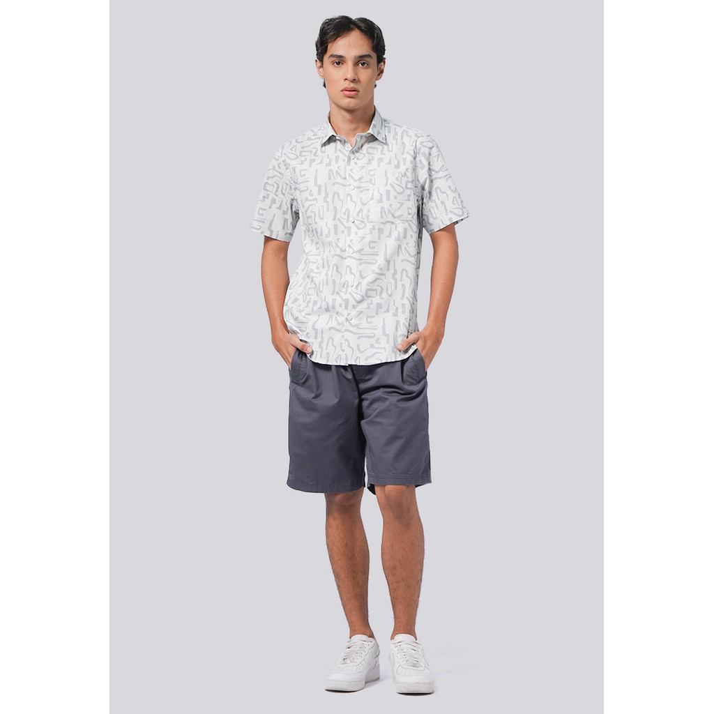 Jual Executive Slim Fit Drawstring Short Pants Dark Grey | Shopee Indonesia