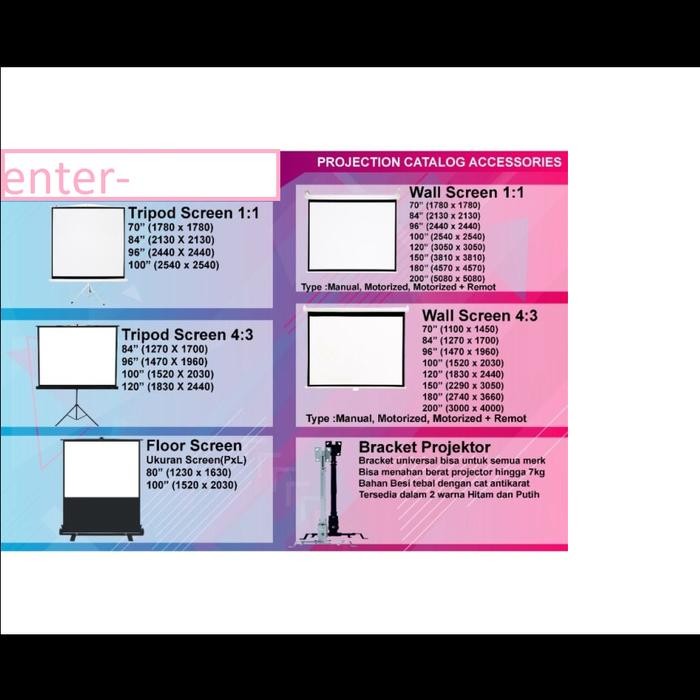 Jual Layar Proyektor / Screen Projector 120 Inch 96 Inch 84 Inch 3:4 ...