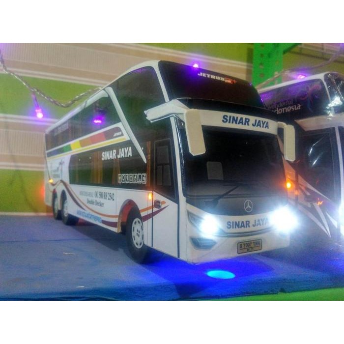 Jual Ready- Miniatur Bus Bis Sinar Jaya Double Decker Telolet Basuri ...