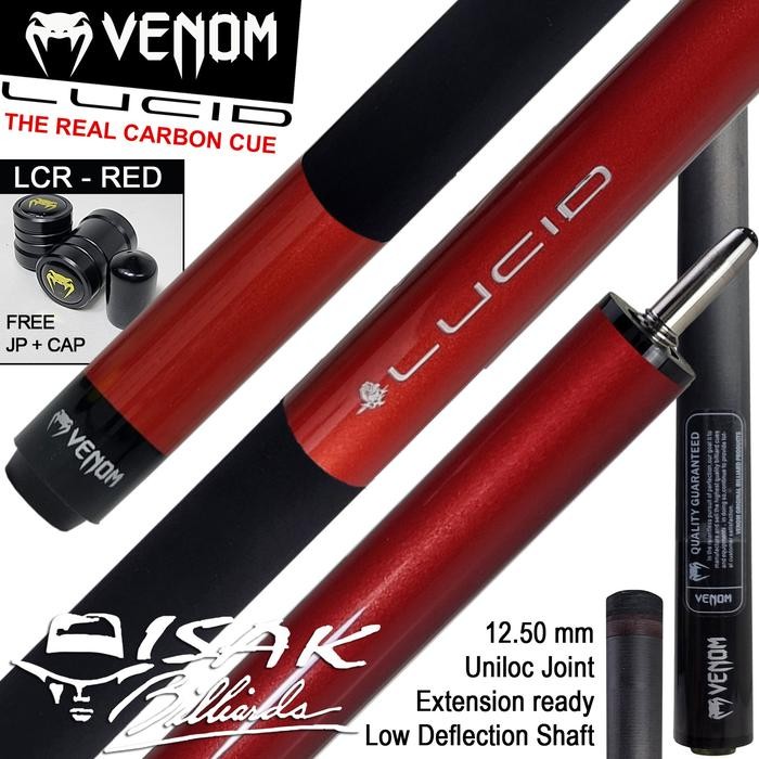 Jual Venom Lucid Carbon LCR Red Cue Uniloc Low Deflection Stick ...