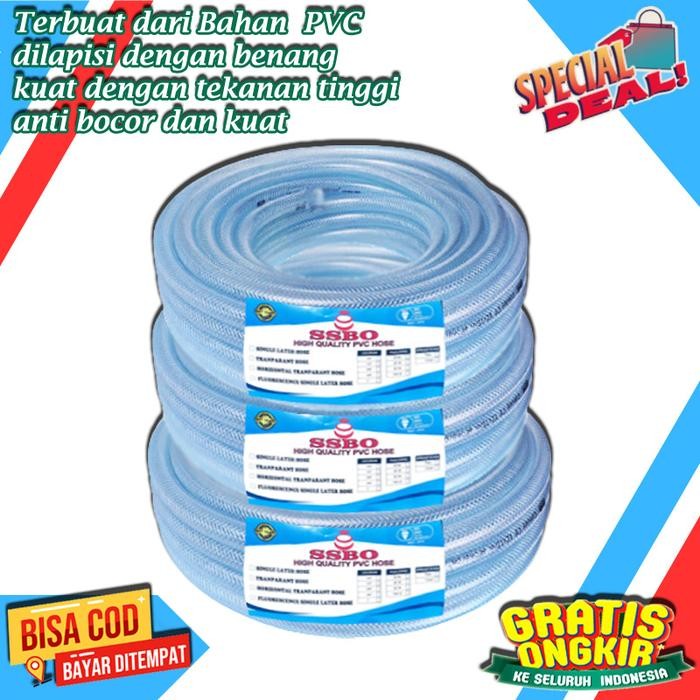 Jual Selang Air Transparan Serat Benang (1/2, 5/8, 3/4, 1 Inch 50-100 Meter) - Selang Taman ...