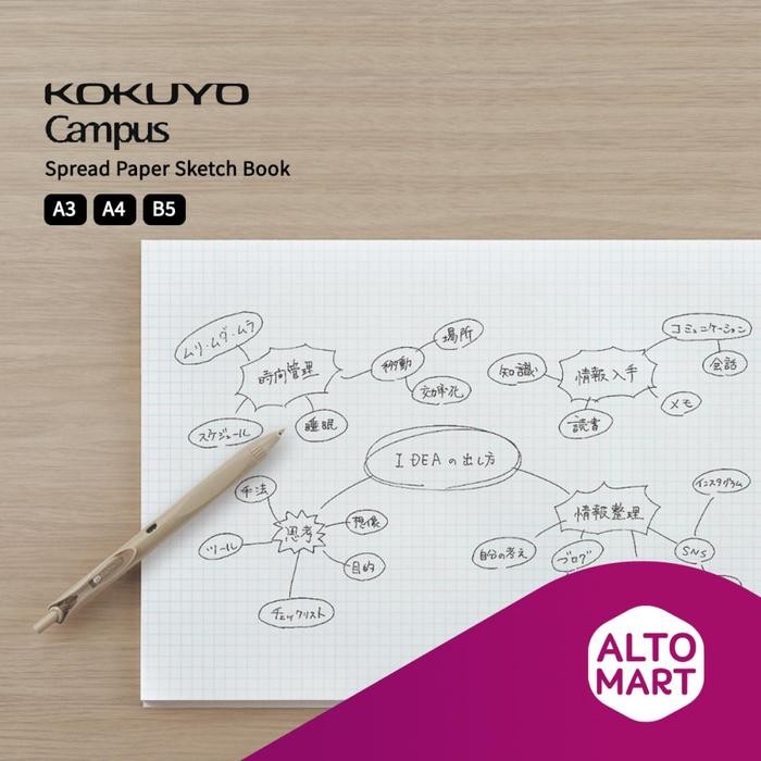 Jual Kokuyo Campus Spread Paper A3 A4 B5 Sketch Book Buku Gambar Sketsa ...