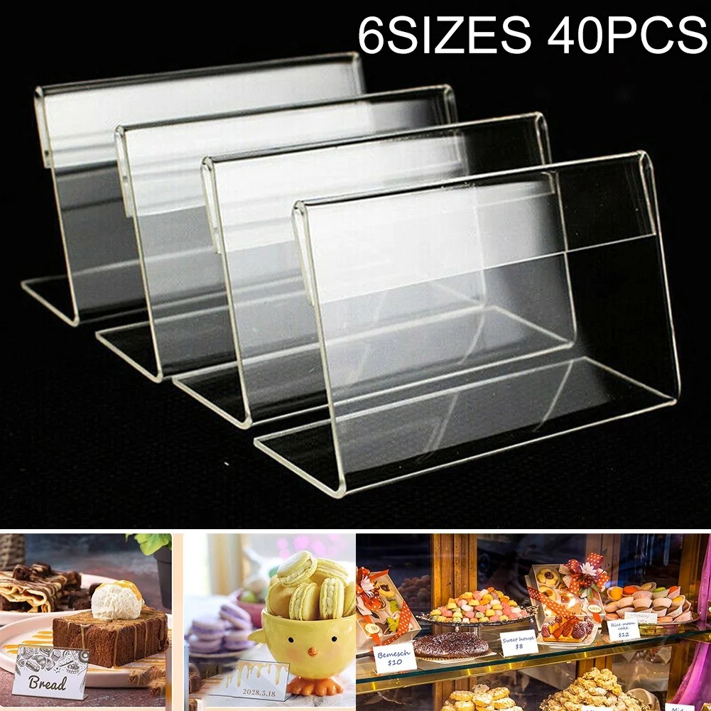 Jual L Shape Table Sign Display Stand Name Price Card Holder For Retail ...