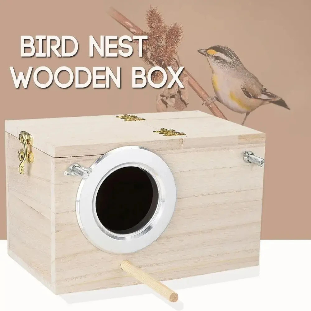 Jual Bird Breeding Box Cage Nest For Parrot Nesting House Wooden ...