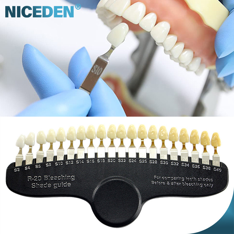 Jual 20/16 Colors 3D Shade Guide Tooth Shade Chart Board Color ...