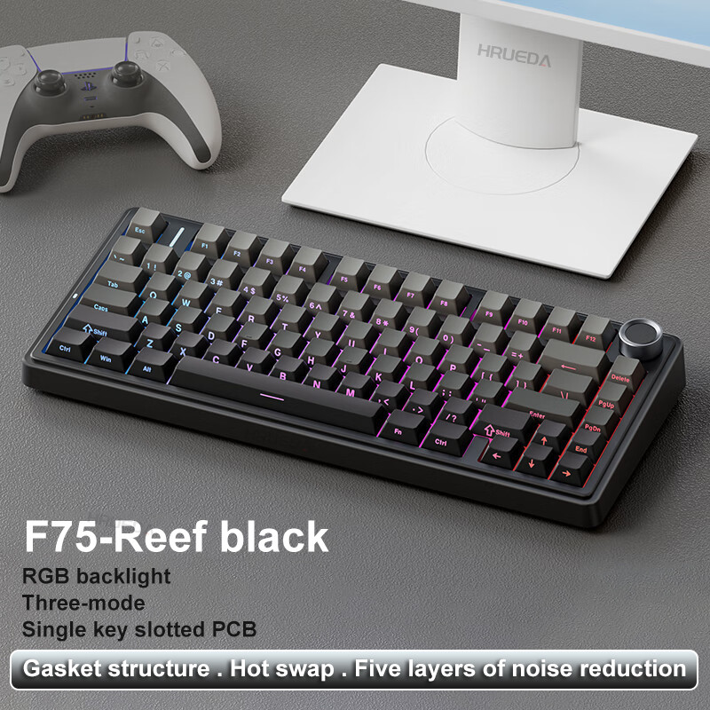Jual AULA F75 wireless Mechanical Keyboard Reaper Axis Gamer keyboard ...