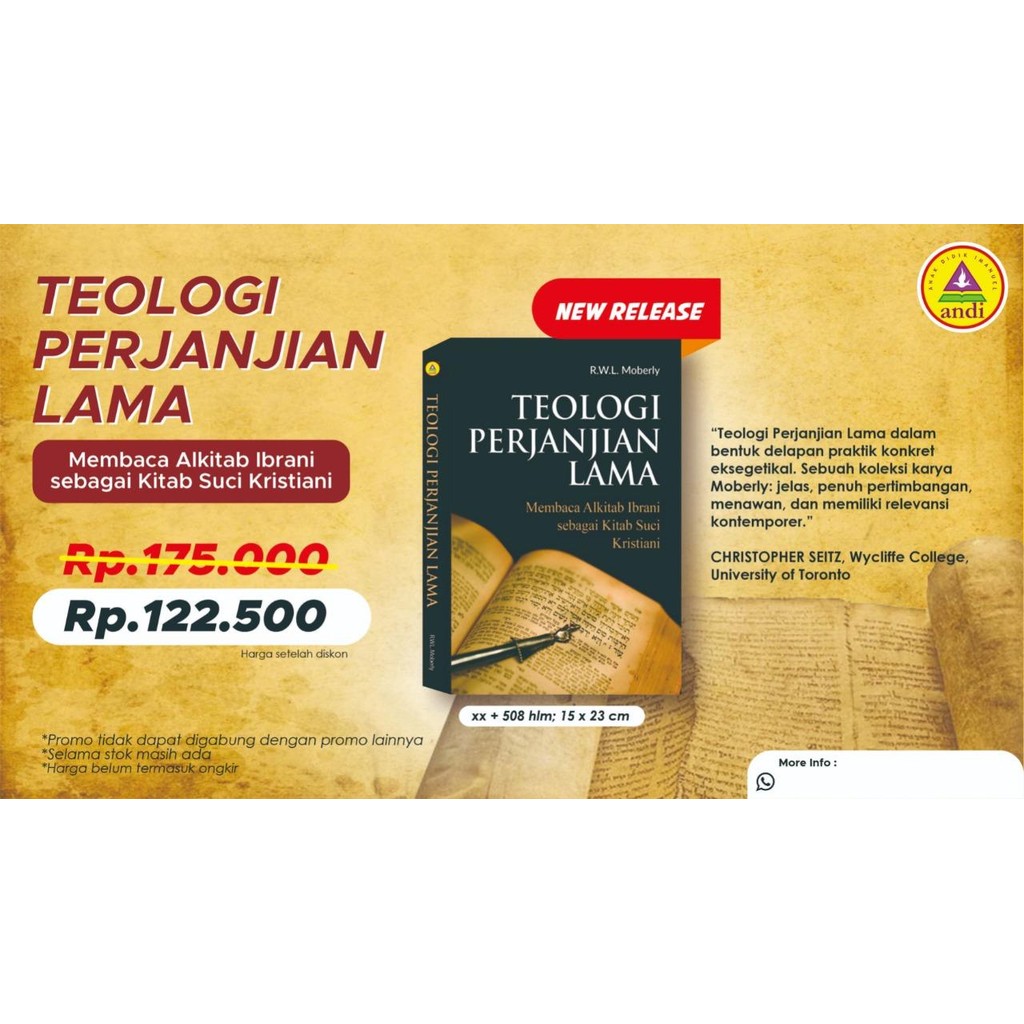 Jual Buku Rohani Andi - Teologi Perjanjian Lama, Membaca Alkitab Ibrani ...
