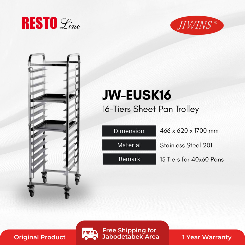 Jual Troli Loyang Roti 16 Susun 16-Tiers Sheet Pan Trolley JIWINS JW ...