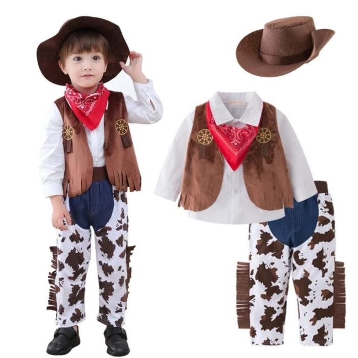 Jual cowboy set baby cosplay halloween kostum koboi set anak cowboy set ...