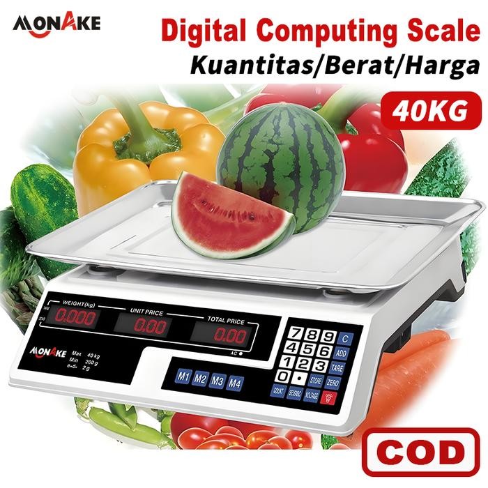 Jual MONAKE TIMBANGAN 40KG DIGITAL COMPUTING SCALE TIMBANGAN BUAH DIGITAL DOUBLE DISPLAY ...