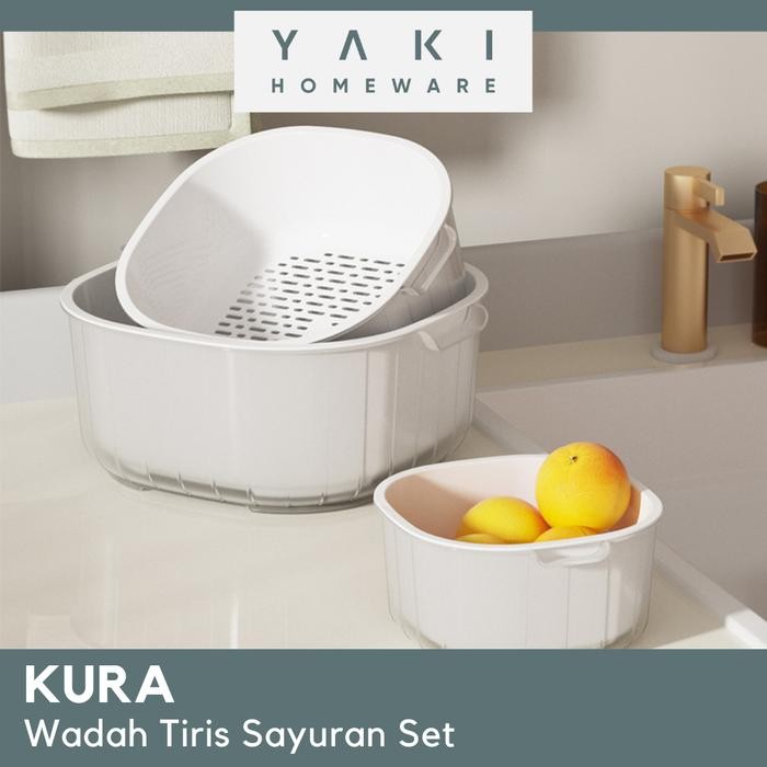 Jual NEW YAKI BASKOM SARINGAN SAYUR BUAH DAGING PENIRIS AIR TRANSPARAN ...