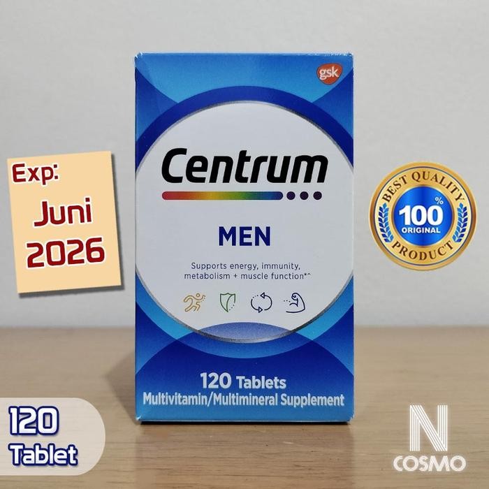 Jual Centrum Men 120 Tablet Multivitamin & Multimineral Dukung ...