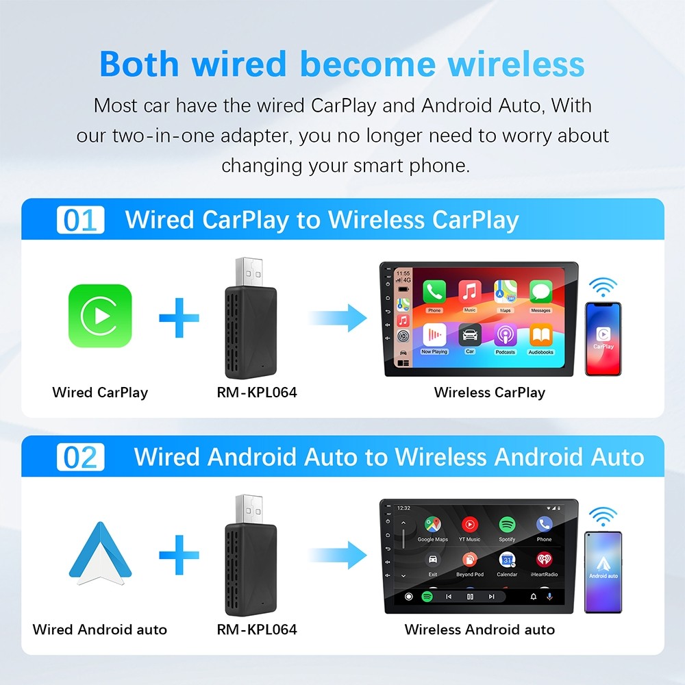 Jual Carplay Wireless Adapter Android Auto 2in 1 Smart Dongle 2025 5G ...