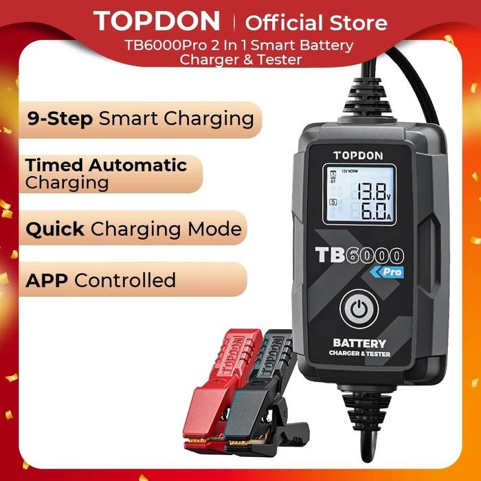 Jual TOPDON New Arrival TB6000 Pro Portable 5-240Ah 6V 12V DIY Lead ...