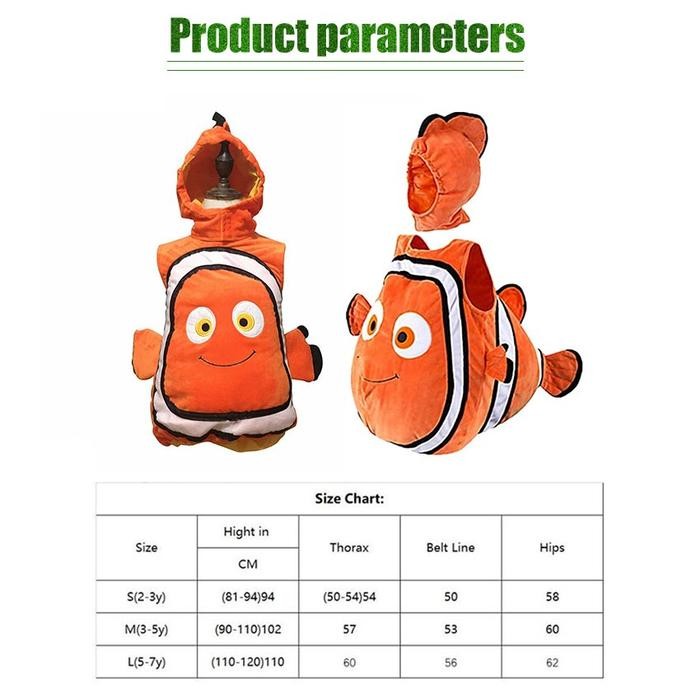 Jual xie Baju Kostum Anak Finding Nemo Clown Fish Halloween Cosplay ...