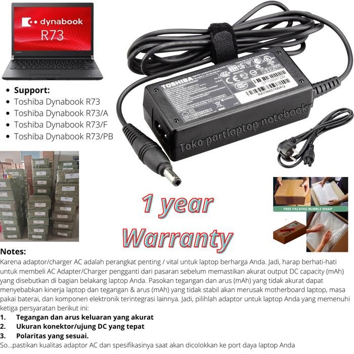 Jual Adaptor Toshiba Dynabook R73 original laptop charger | Shopee ...