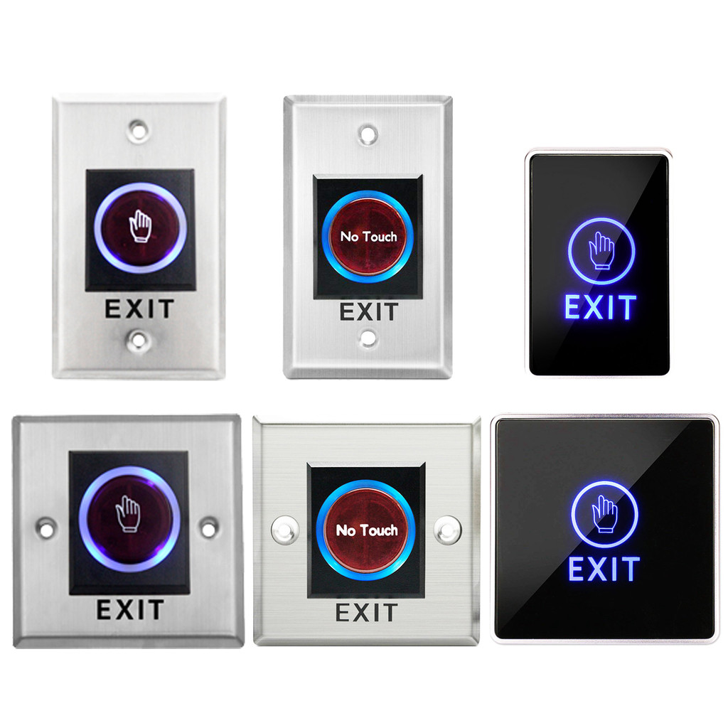 Jual Door Exit Push Button Release Switch Opener NO COM NC LED light ...