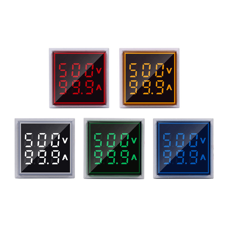 Jual Baru Square LED Digital Voltmeter Ammeter Signal Lights Volt ...