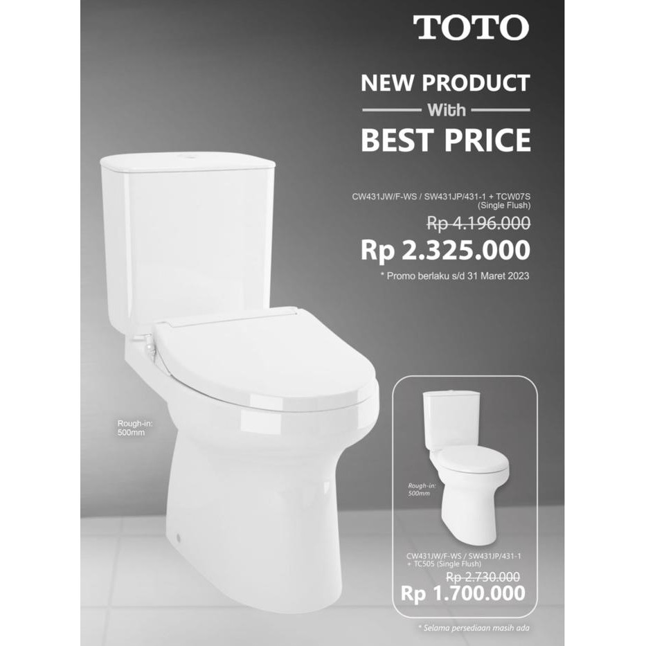 Jual CW 431 J KLOSET DUDUK TOTO 50 CM MONOBLOK TOTO ( BANDUNG ONLY ...