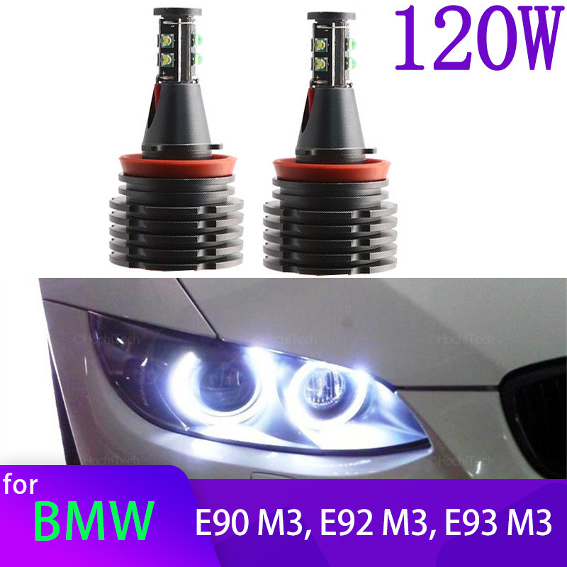 Jual 120W 6000K White H8 Led Car Angel Eye Marker Headlights Bulbs Lamps For Bmw 3 Series E90 M3 ...