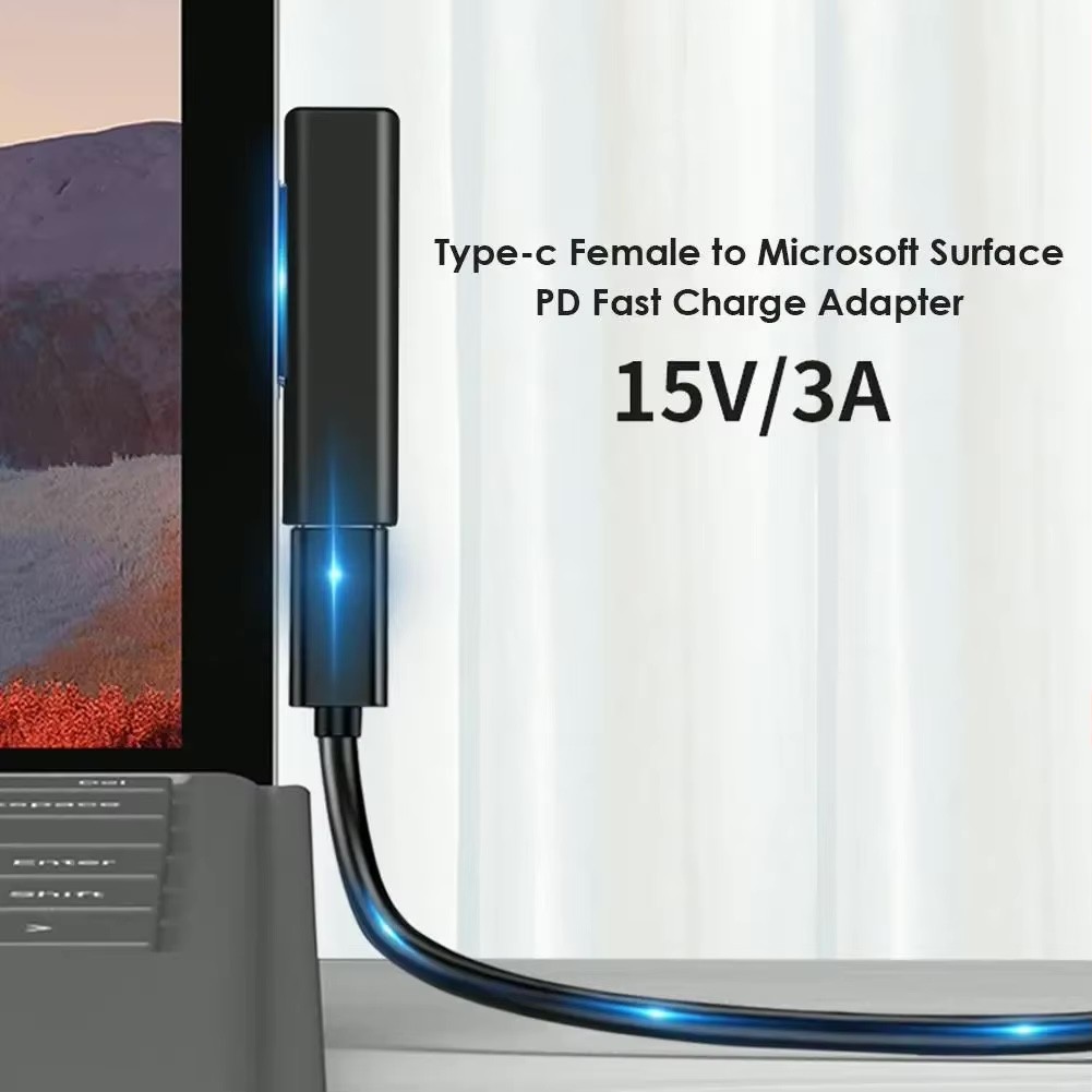 Jual 65W PD Fast Charging USB C Power Supply For Microsoft Surface Pro ...