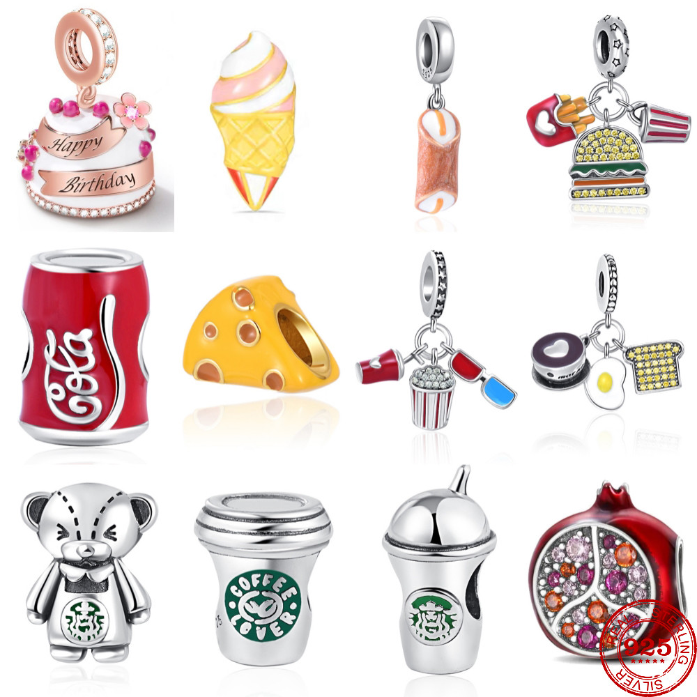 Jual Fit Pandora 925 Original Bracelet Food Series Cola Coffee Burger ...