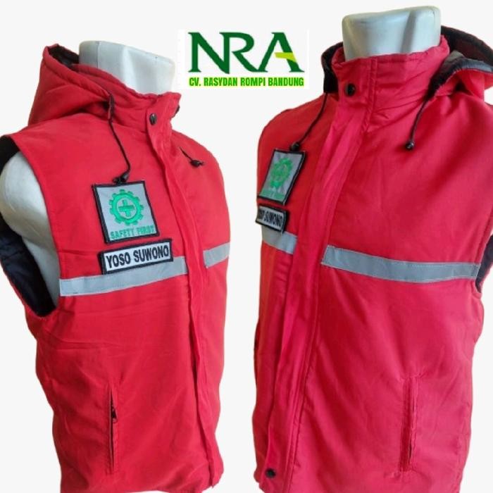 Jual Rompi Safety merah hodie - rompi proyek - rompi safety - rompi k3 ...